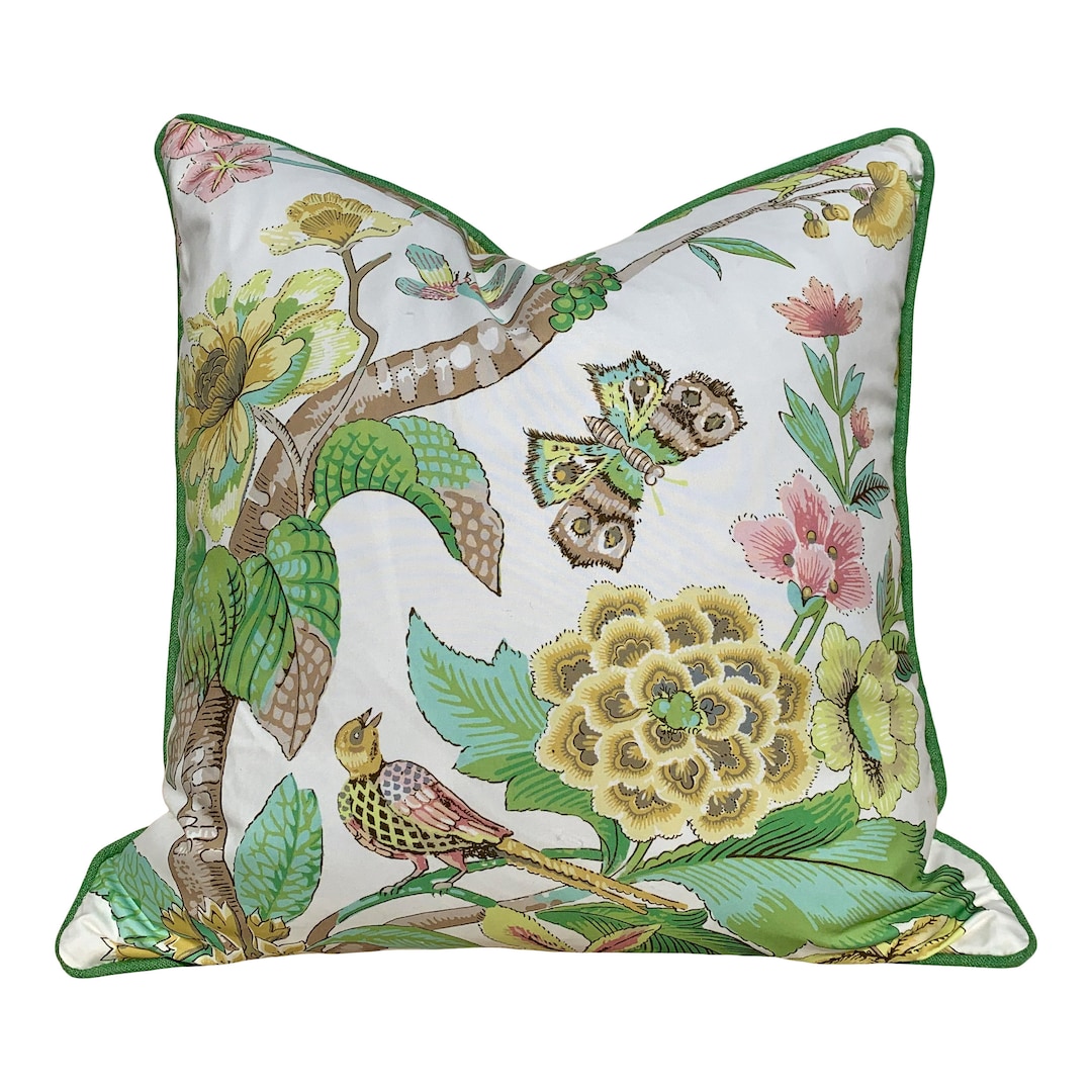 Schumacher Cranley Garden Pillow in Light Green, Yellow, Pink ...