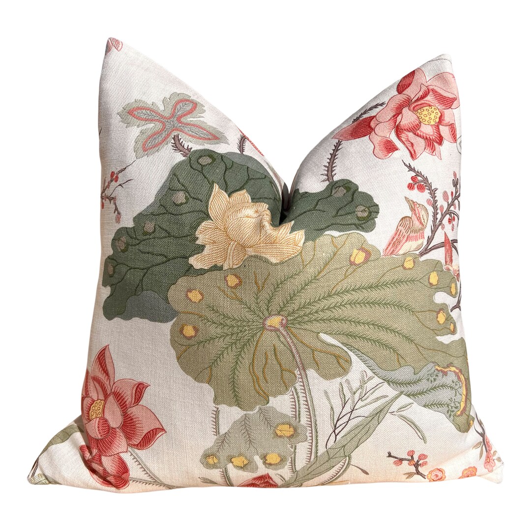 Lee Jofa Luzon Pillow in Spring. Decorative Linen Pillows, Designer ...