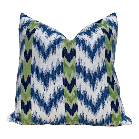 Outdoor Chevron Pillow in Navy. Outdoor Lumbar Pillow in | Etsy