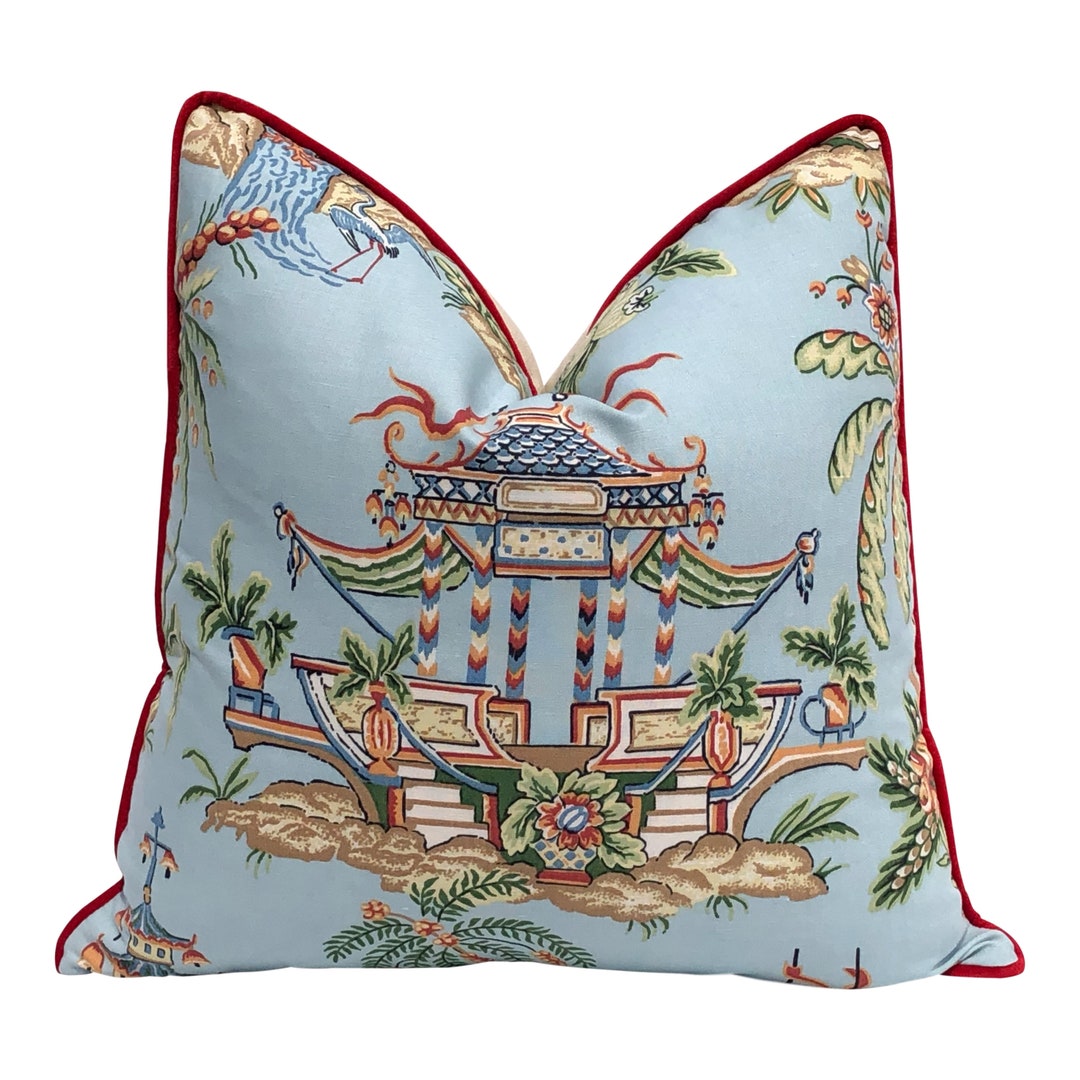 Thibaut Tea House Pillow. Chinoiserie Pillow Cover Designer - Etsy