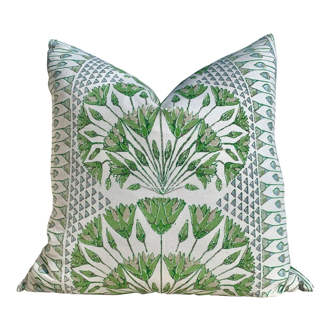 Anna French Cairo Pillow Green. Medallion Designer Pillow - Etsy