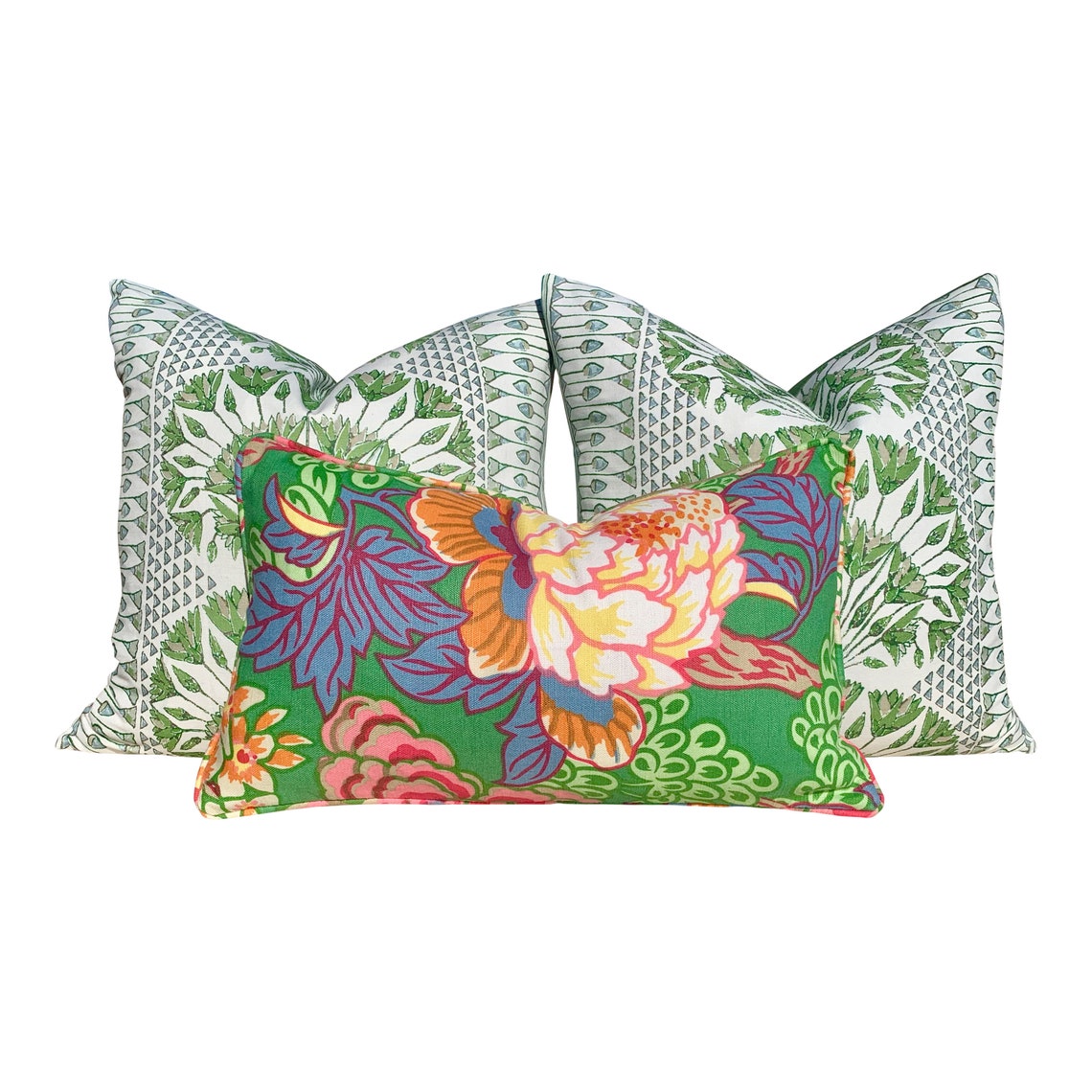 Anna French Cairo Pillow Green. Medallion Designer Pillow - Etsy