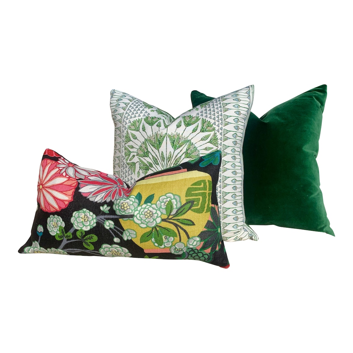 Anna French Cairo Pillow Green. Medallion Designer Pillow - Etsy
