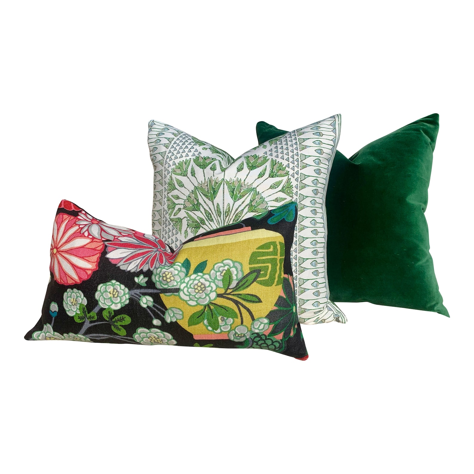 Anna French Cairo Pillow Green. Medallion Designer Pillows, Decorative ...