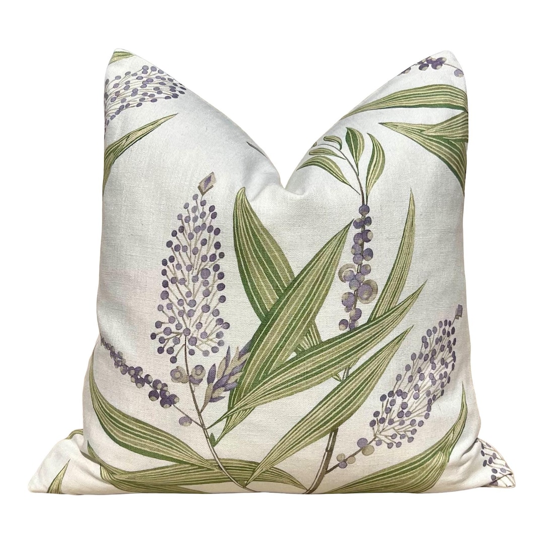 Thibaut Winter Bud Floral Pillow in Lavender. Designer High End Pillow ...