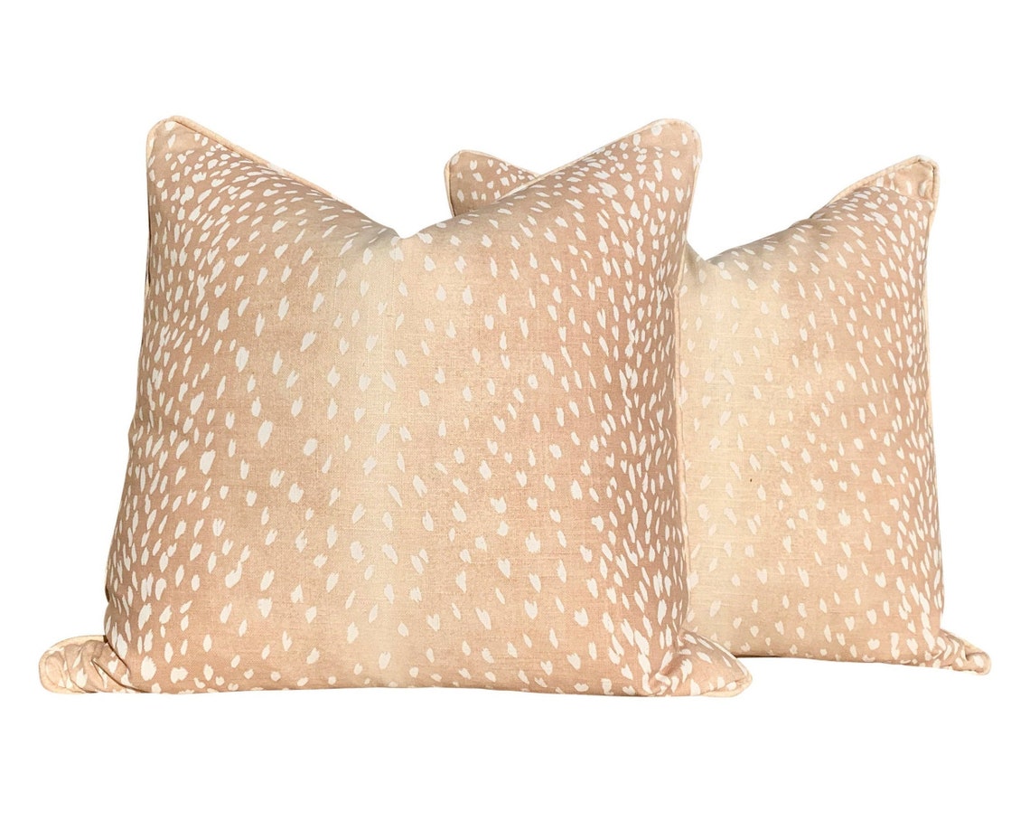 Antelope Pillow in Blush and Cream. Long Lumbar Pillow // - Etsy