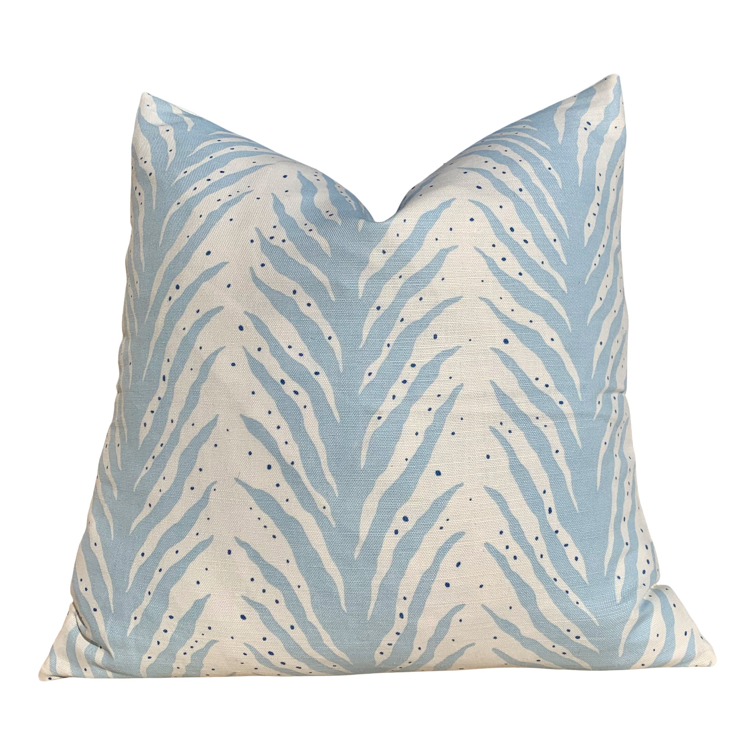 Schumacher Fern Pillow in Slumber Blue. Aqua Blue Pillows, Striped ...