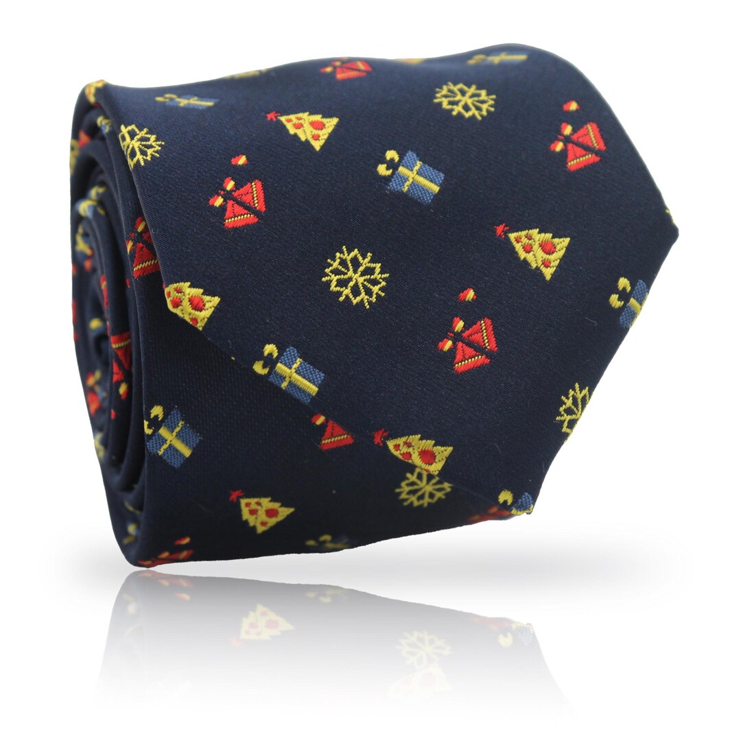 Embroidered Gift, Snowflake, Tree & Bell Christmas Tie: Festive ...