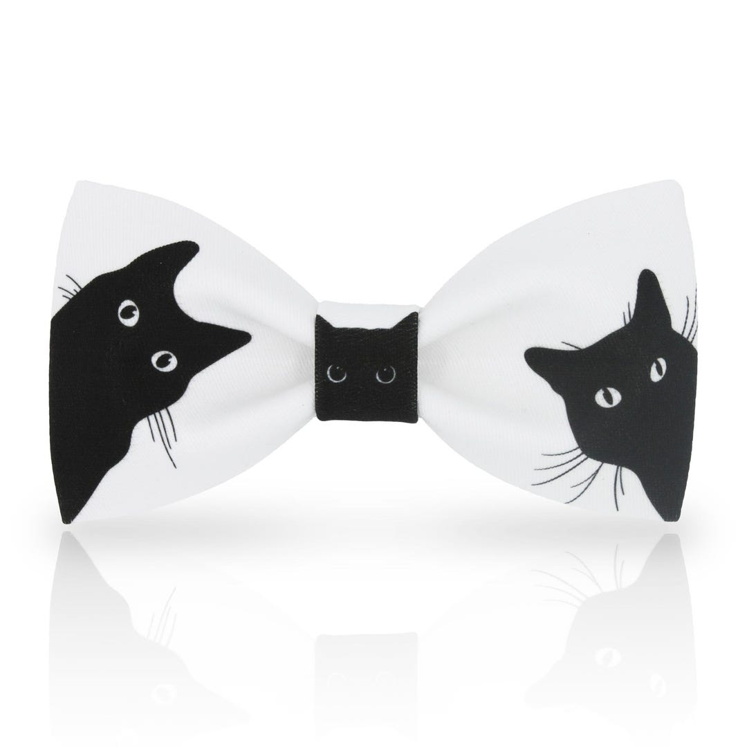 Black Cats Bowtie - Peeking Cats Bowtie - Black and White Bowtie ...