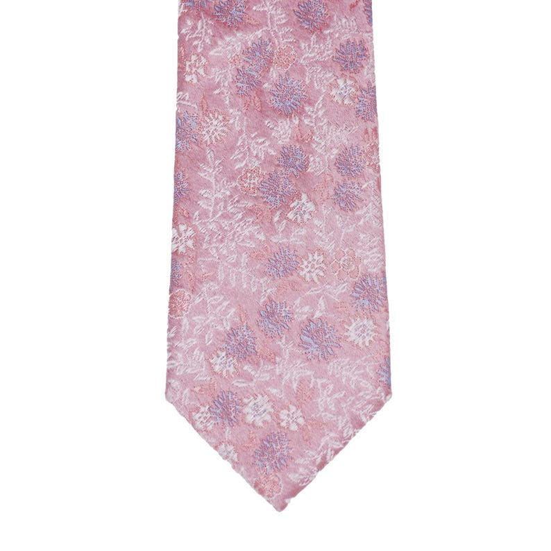 Pink Floral Jacquard Handmade Necktie: Glitter Daisy, Peach Tie for ...