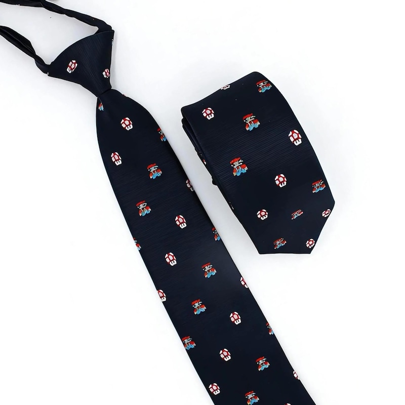 Dark Blue Pattern Tie - Etsy
