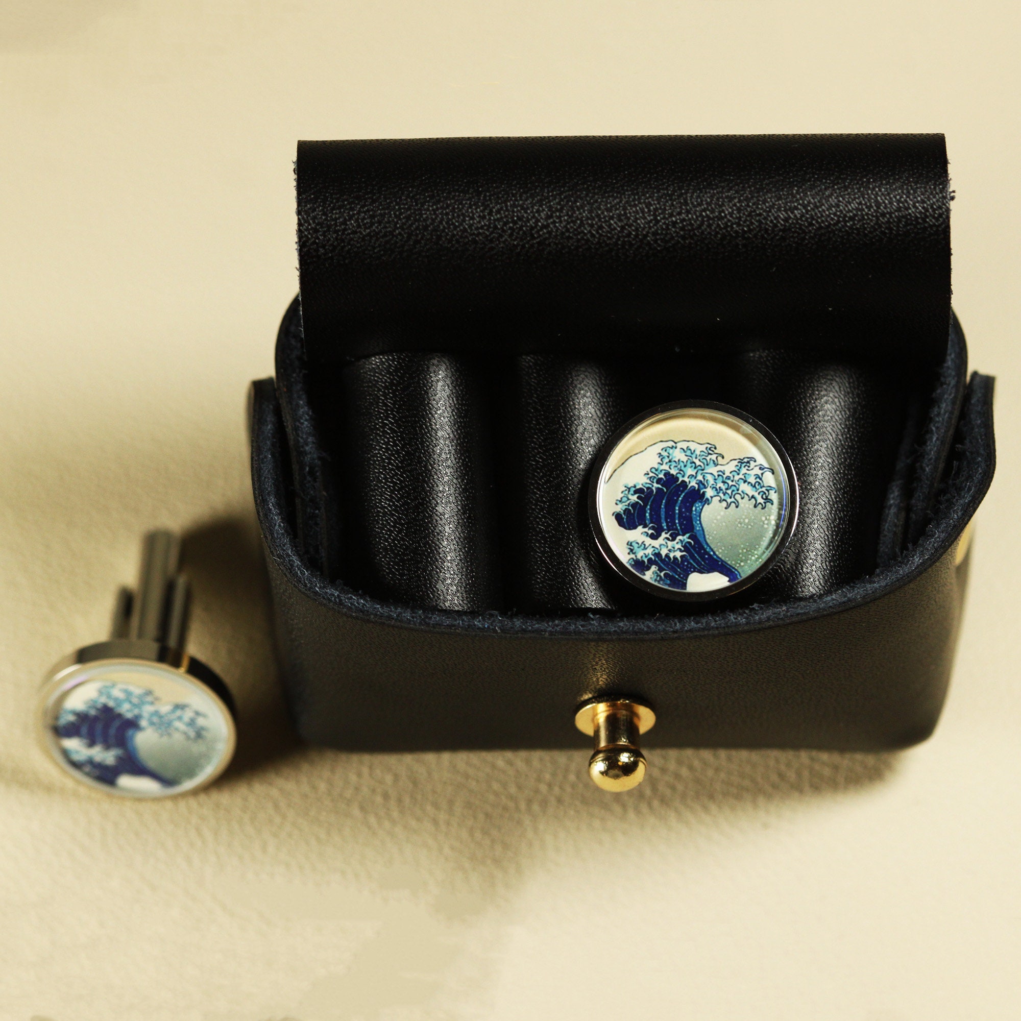 Great Kanagawa Wave Cufflinks - Ukiyoe Cufflinks - Wave Cufflinks ...
