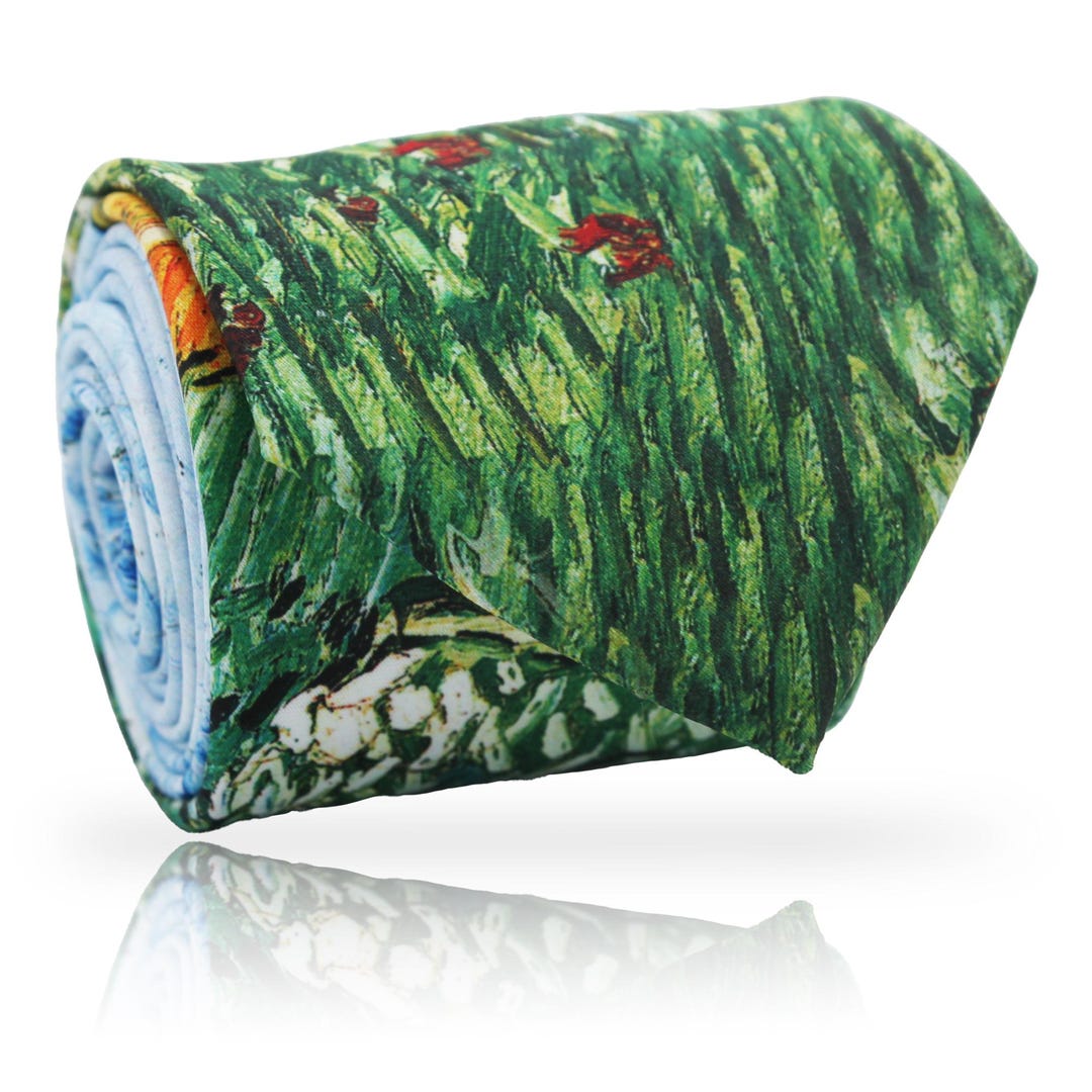 Van Gogh Wheatfield Art Tie: Teal Polyester Necktie - Etsy