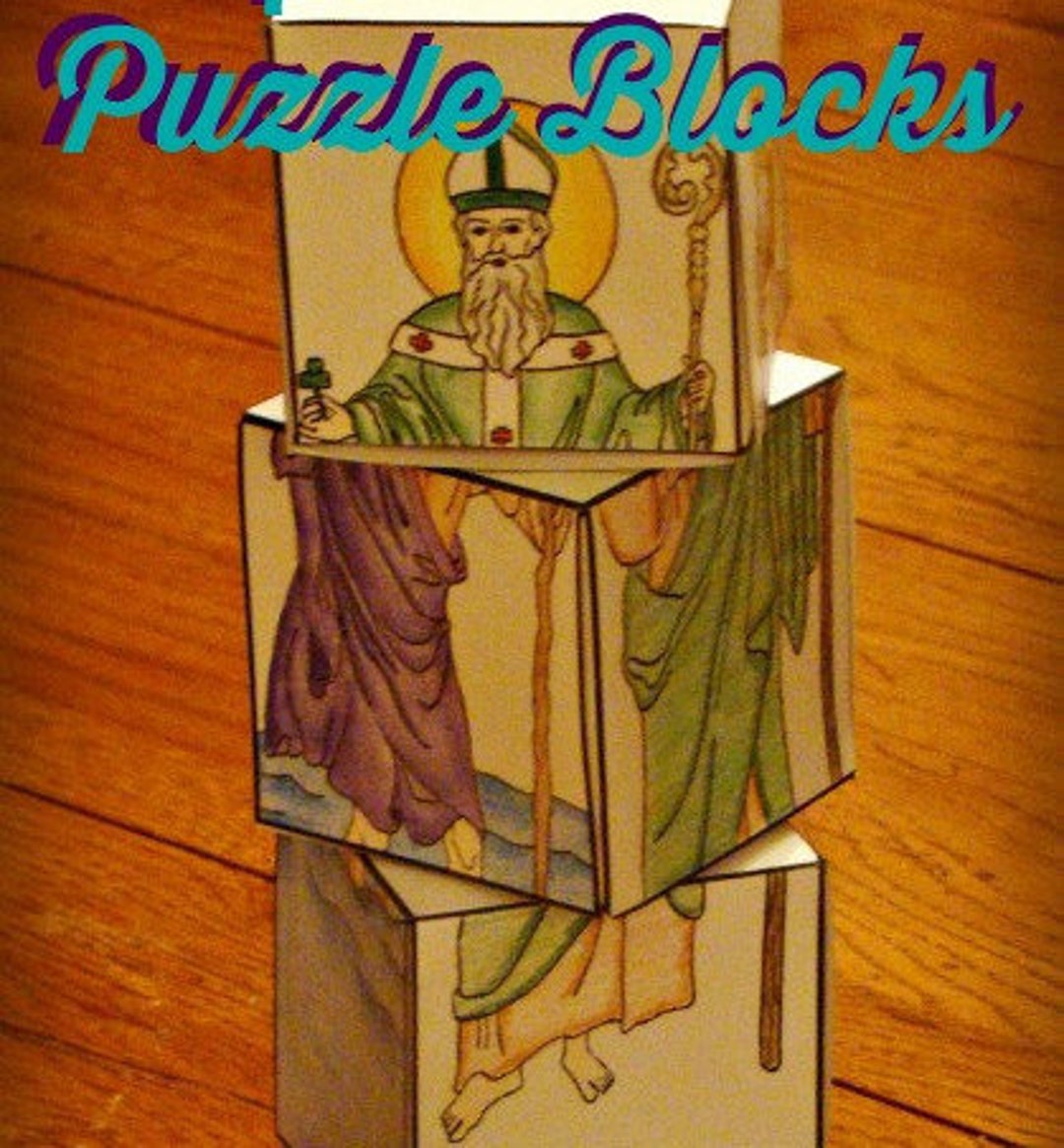 Catholic Saints Puzzleblocks Papercraft - Etsy