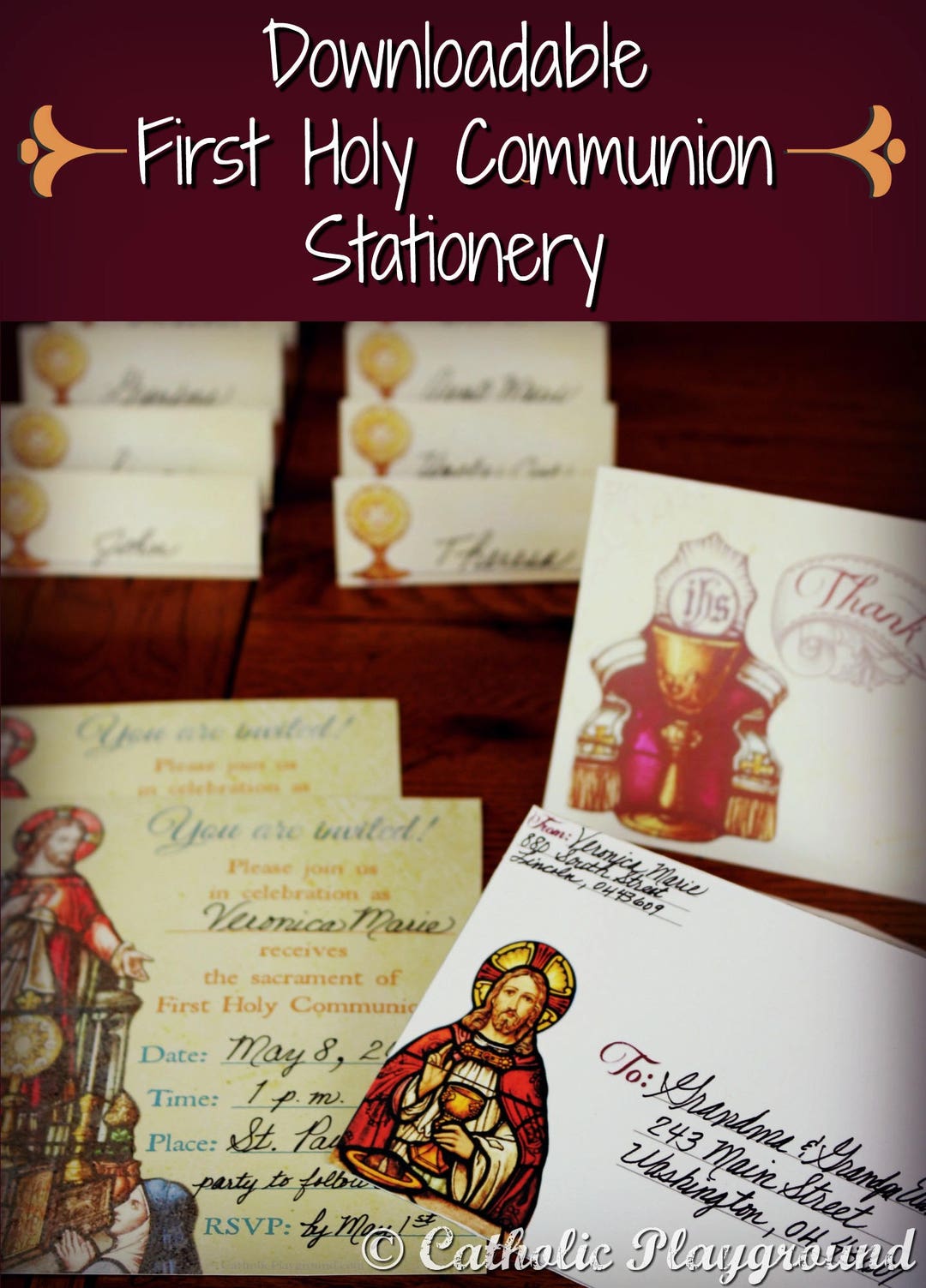 Printable First Holy Communion Stationery - Etsy