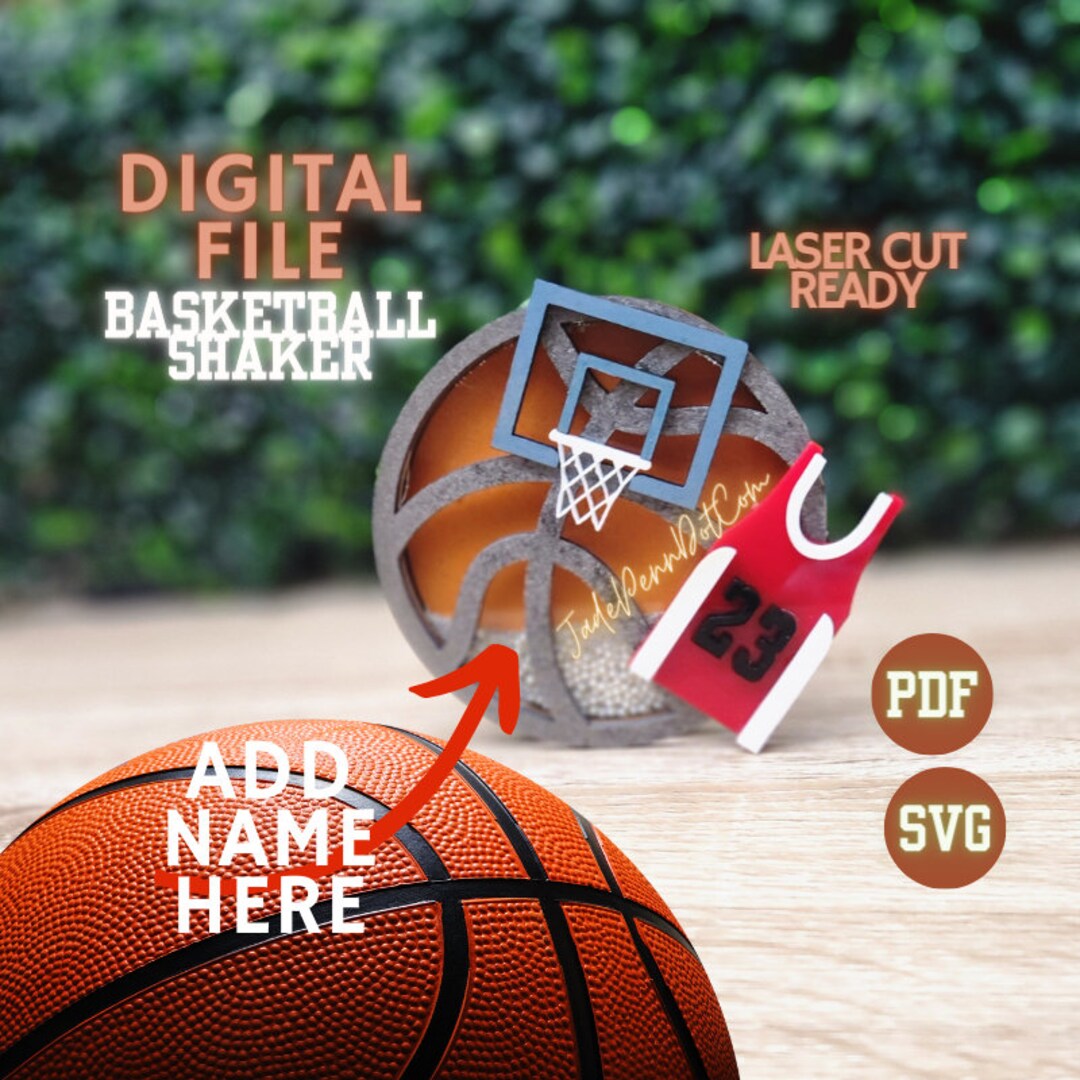 Basketball Shaker Cake Topper SVG PDF Laser Cut Ready Cricut Friendly ...