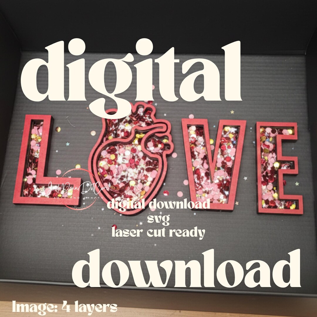LOVE Anatomical Heart Laser Cut SVG - Etsy