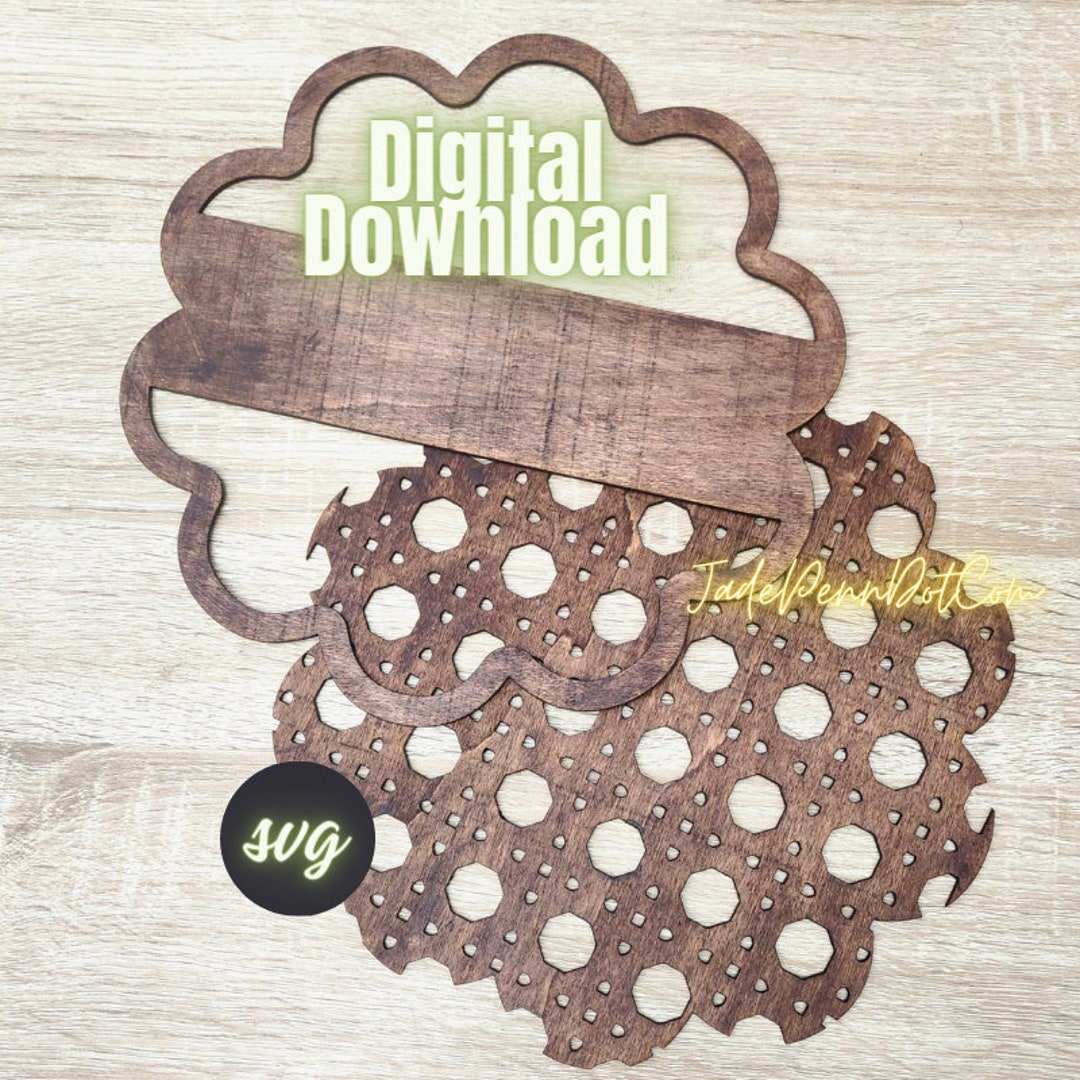 Buy Laser Cut Digital File Rattan Flower SVG Door Decor Daisy Clover ...