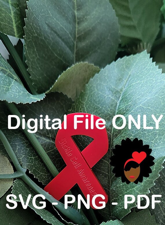 Sickle Cell Awareness September Ribbon Laser Cut SVG PNG - Etsy