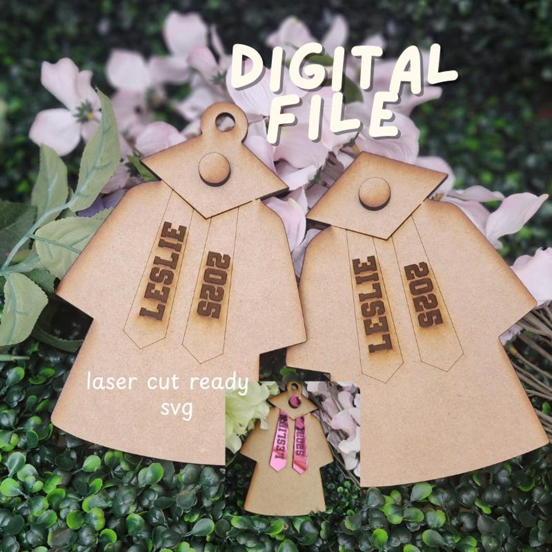 Graduation Gown SVG Laser Cut File | Customizable Graduation Gift ...