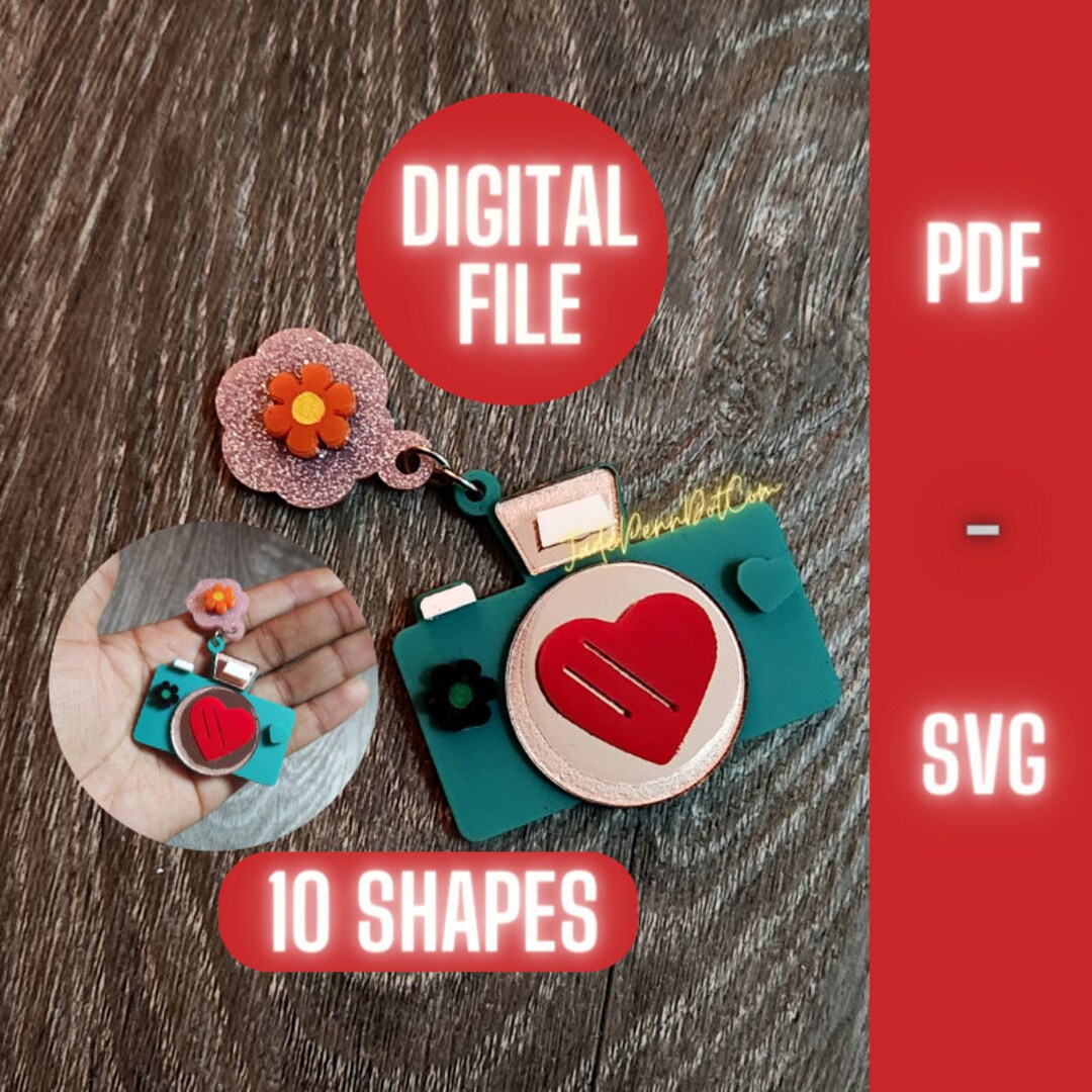 Digital Camera File SVG PDF Cricut Friendly Laser Cut Ready Unique Fun ...