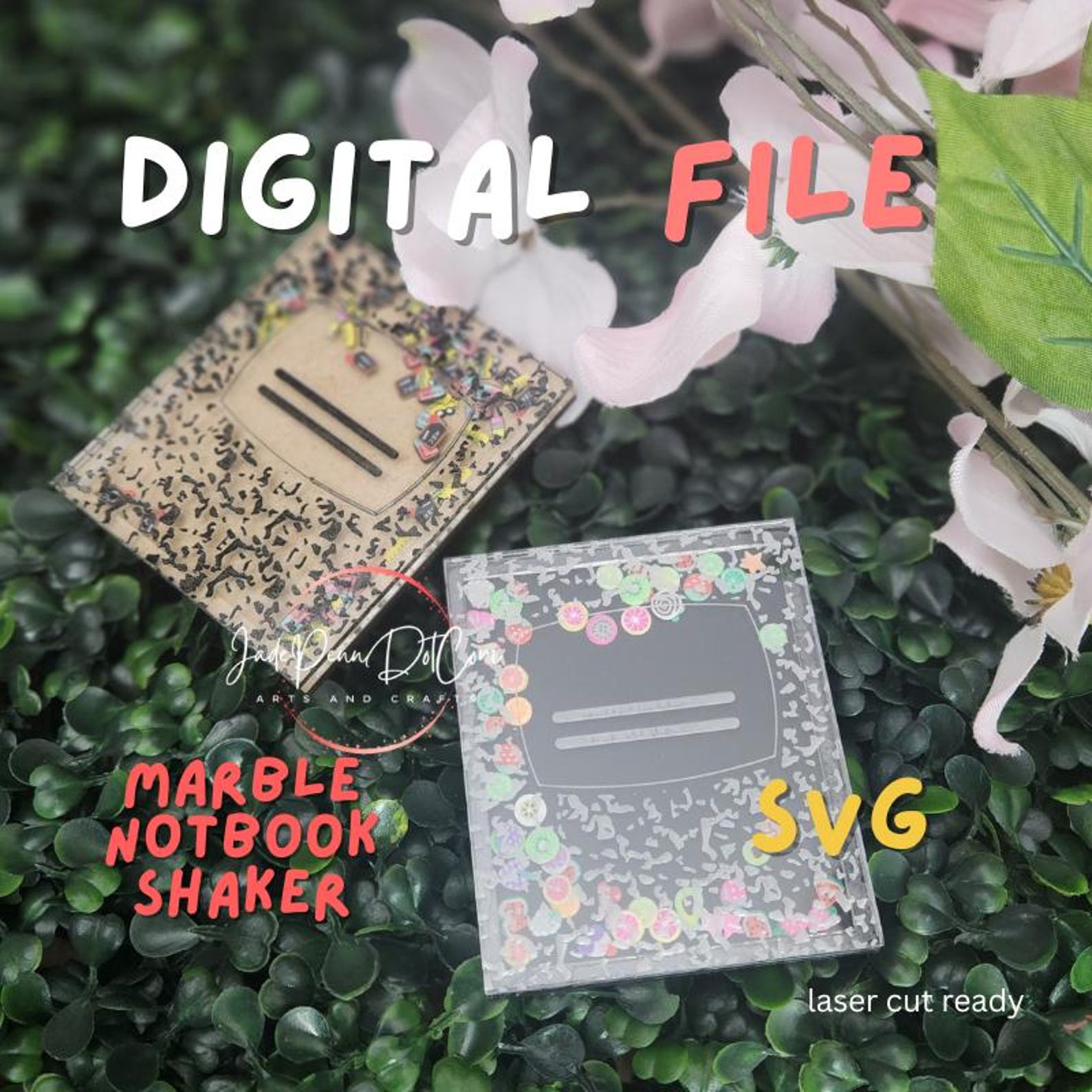 Marble Notebook Shaker SVG – Laser Cut Ready Digital File | Personalize ...