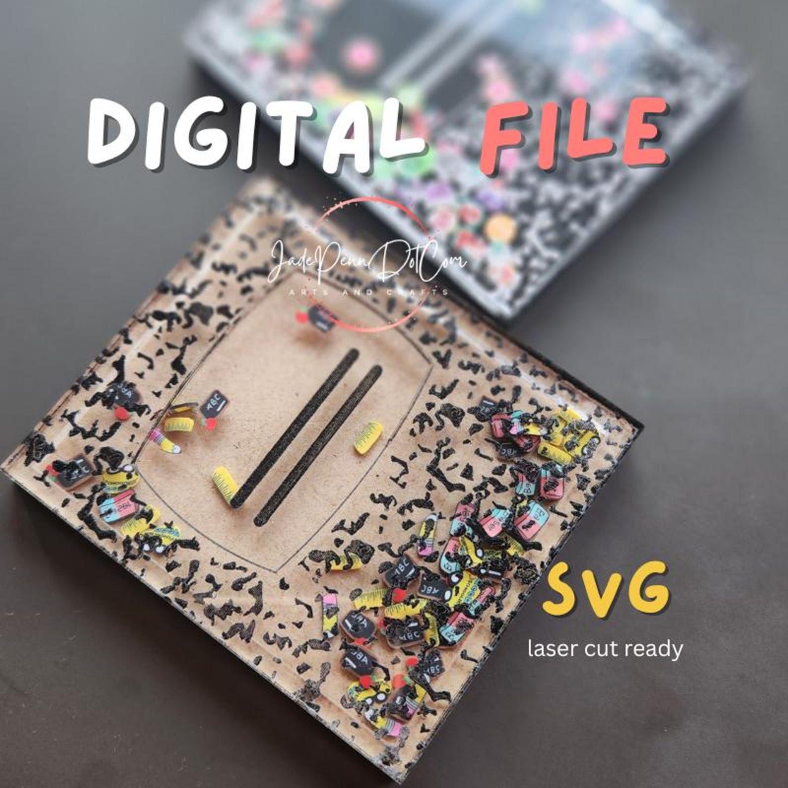 Marble Notebook Shaker SVG – Laser Cut Ready Digital File | Personalize ...