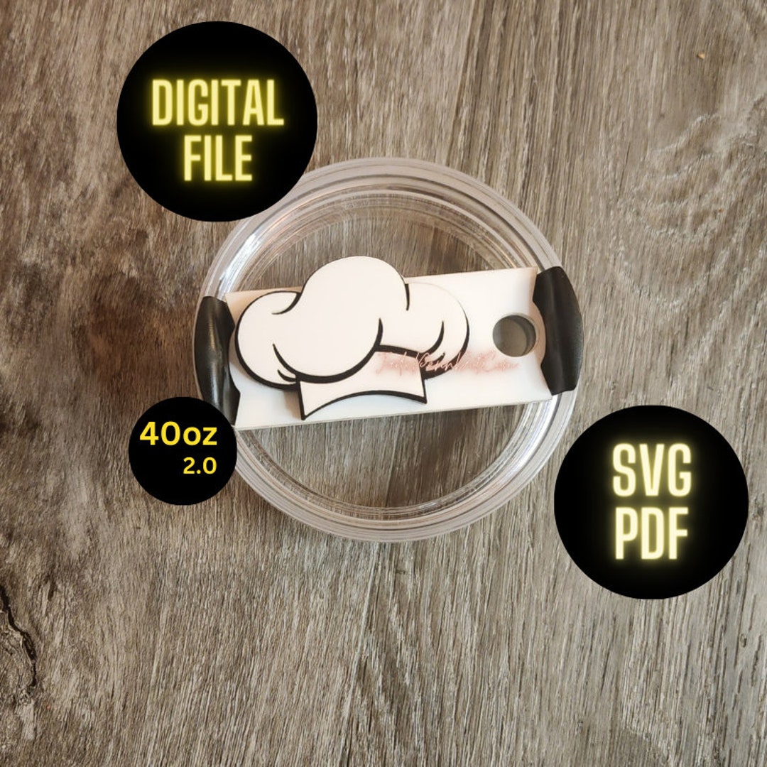 Chef Hat Download Tumbler Name Tag SVG PDF Laser Cut Ready 40 Oz 2.0 - Etsy