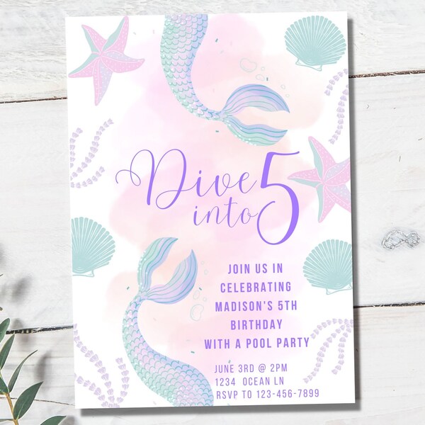 Dive Into Five Birthday Svg - Etsy