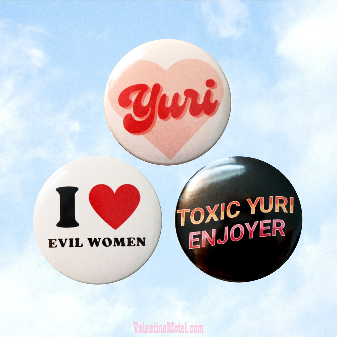 TOXIC YURI: Pin or Magnet Set // Wlw, Lesbian, Bisexual - Etsy