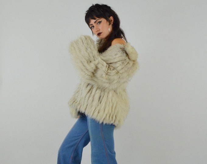 1980s Fox Fur Coat Vintage White SAGA FOX Fur Bomber Jacket - Etsy