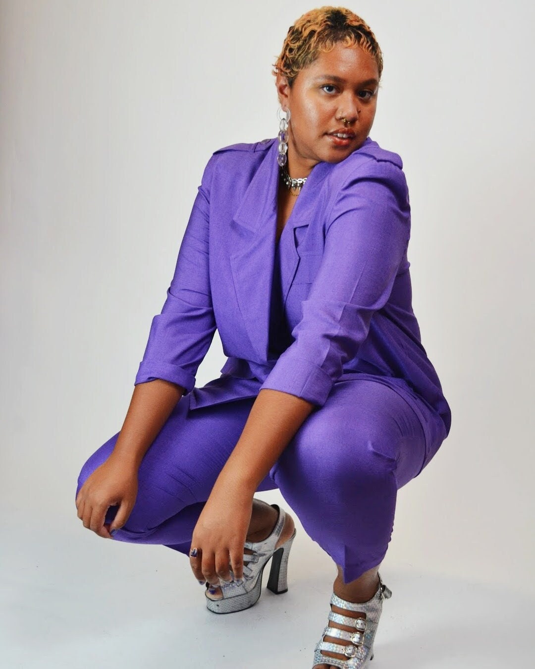 1980s Purple 2 Piece Set Vintage Power Suit Medium / Large - Etsy