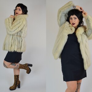 1970s FOX FUR Vintage Leather Coat MEDIUM - Etsy