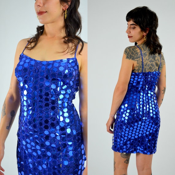 1980s Blue Shimmy Dress - XS - Gem