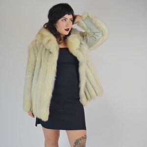 1970s FOX FUR Vintage Leather Coat MEDIUM - Etsy