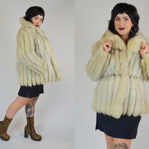 1970s FOX FUR Vintage Leather Coat MEDIUM - Etsy