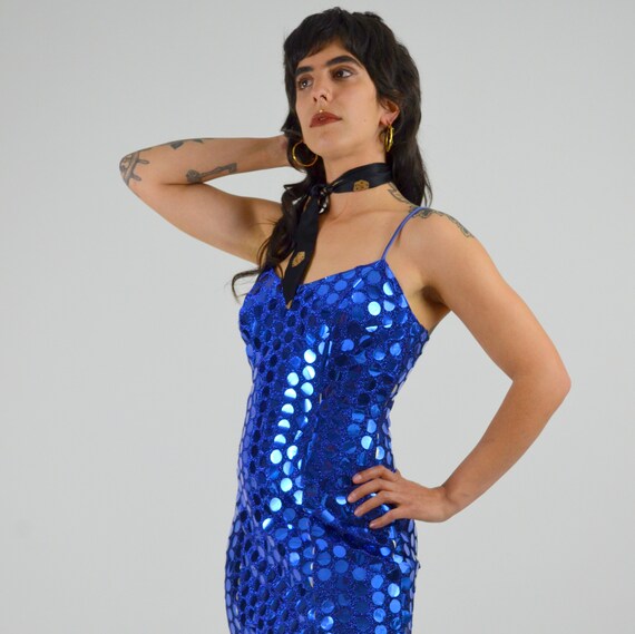 1980s Blue Shimmy Dress - XS - Gem