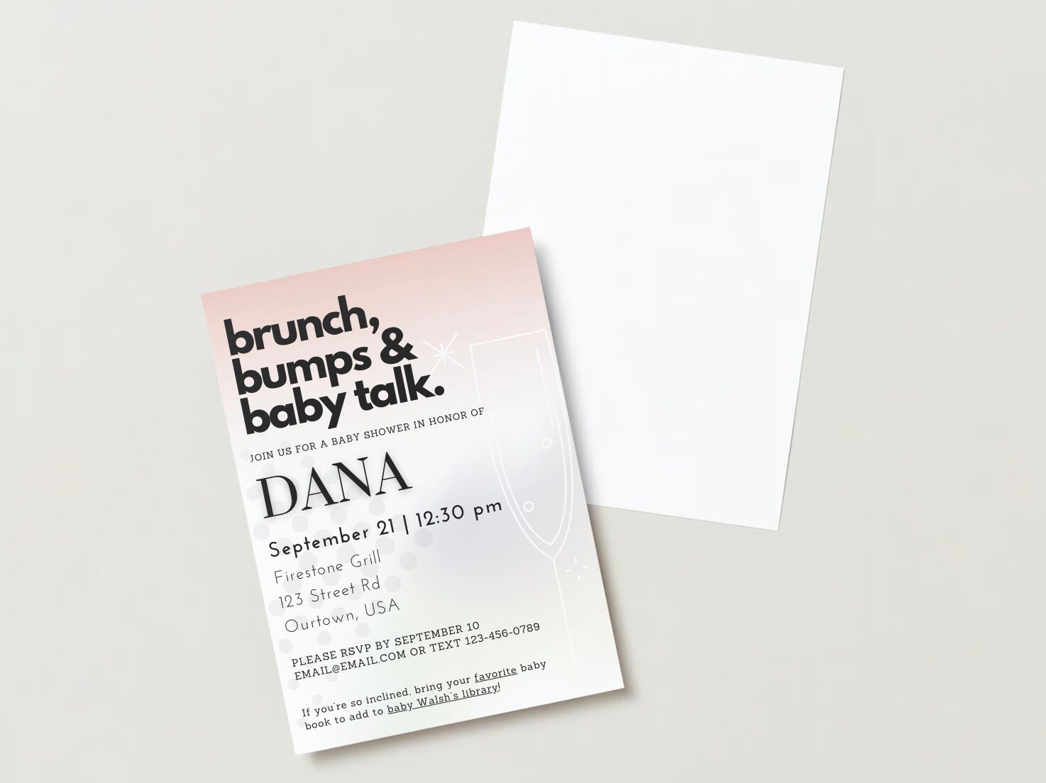 Brunch, Bumps & Baby Talk Modern Baby Shower Invitation - Digital ...