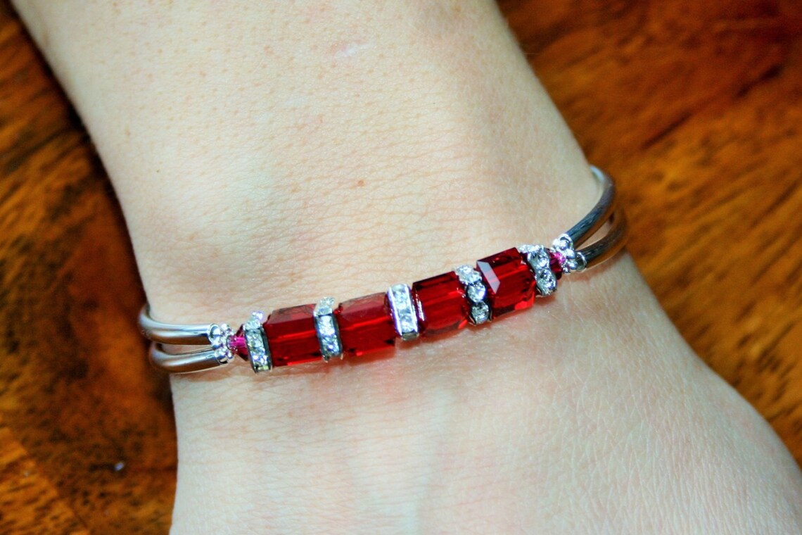 Swarovski Crystal July Birthstone Bracelet - Etsy