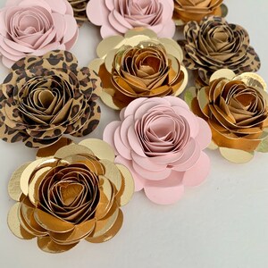 Leopard Party Decor, Leopard Birthday Decorations, Gold Paper Flowers ...