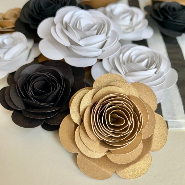Gold Paper Flowers - Etsy