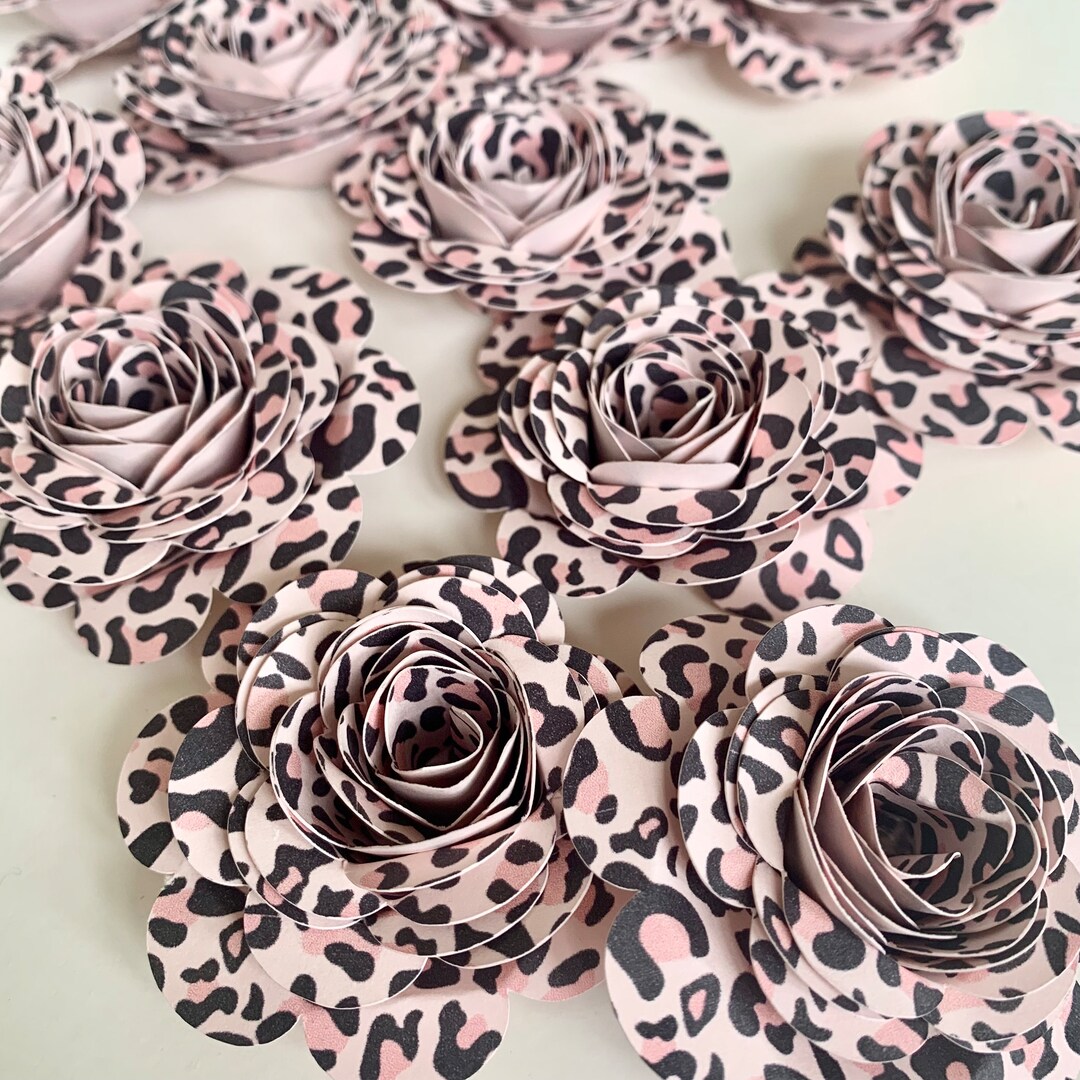 Pink Paper Flowers, Leopard Print Party, Safari Birthday Party, Cheetah ...