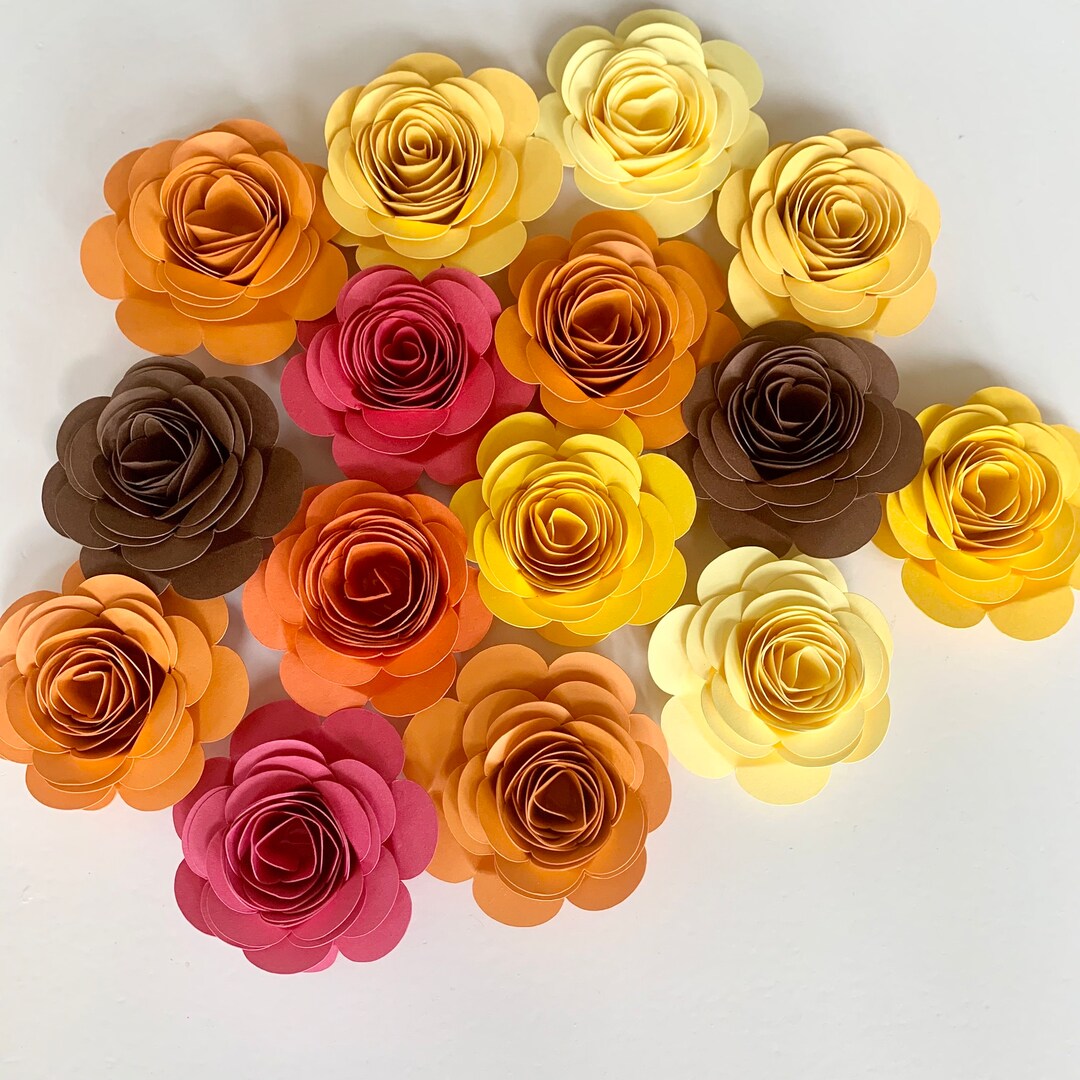 Fall Paper Flowers Thanksgiving Table Decor Fall Baby Shower - Etsy