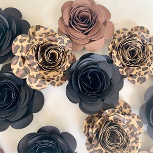 Leopard Print Paper Flowers, Party Decor Set - Etsy