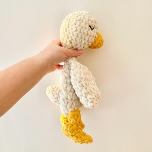 Goose Plush Toy, Goose Lovey, Soft Sensory Toy, Crochet Goose Snuggler ...
