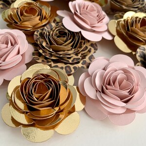 Leopard Party Decor, Leopard Birthday Decorations, Gold Paper Flowers ...