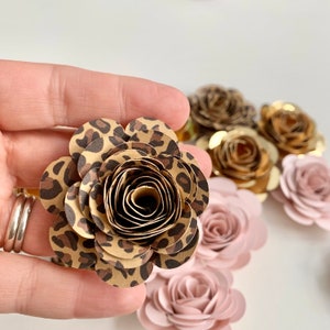Leopard Party Decor, Leopard Birthday Decorations, Gold Paper Flowers ...