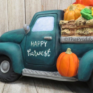 Turquoise Pumpkin Truck / Harvest Truck / Fall Ceramic Decor ...