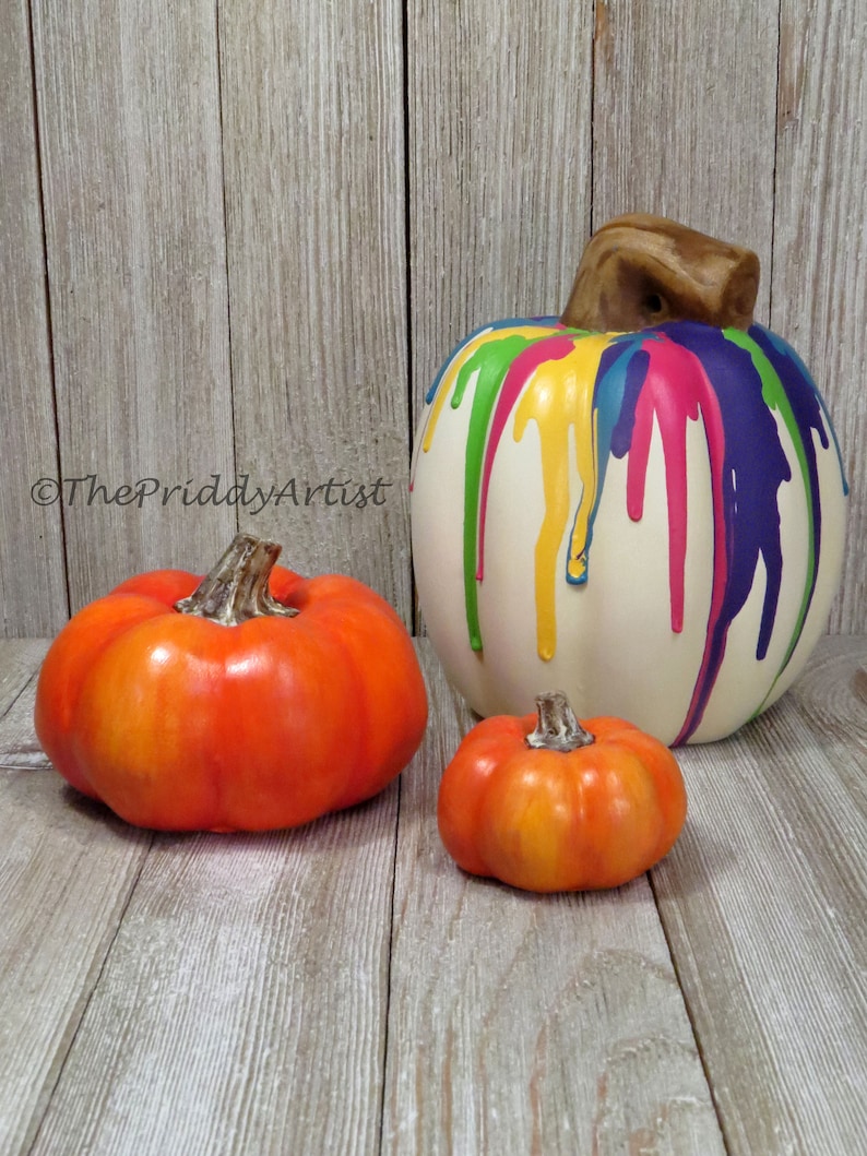 Splatter Paint Pumpkin Decoration / Fall Decor / Thanksgiving - Etsy
