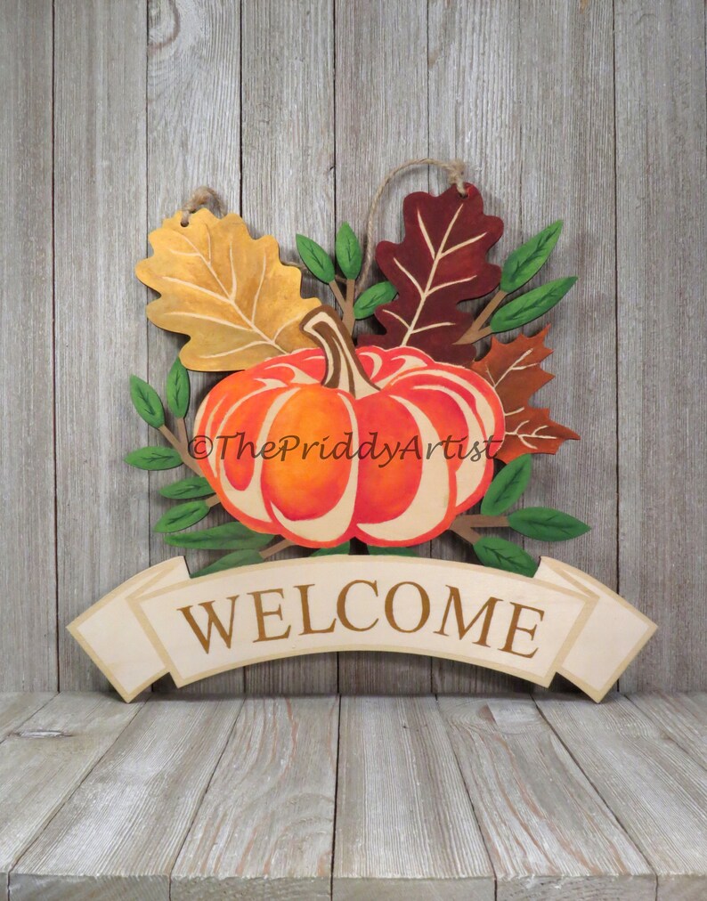 Welcome Fall Sign / Wall Art / Fall Decor / Thanksgiving / Pumpkin Sign ...